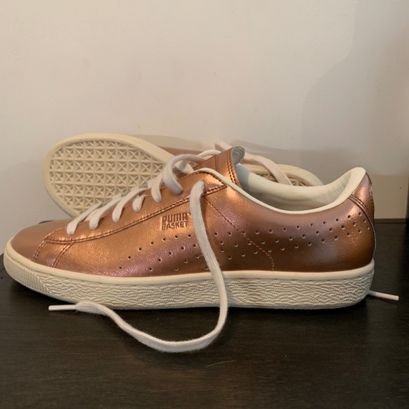 Puma | Shoes | Puma Lows Basket Citi Metallic In Rose Gold | Poshmark
